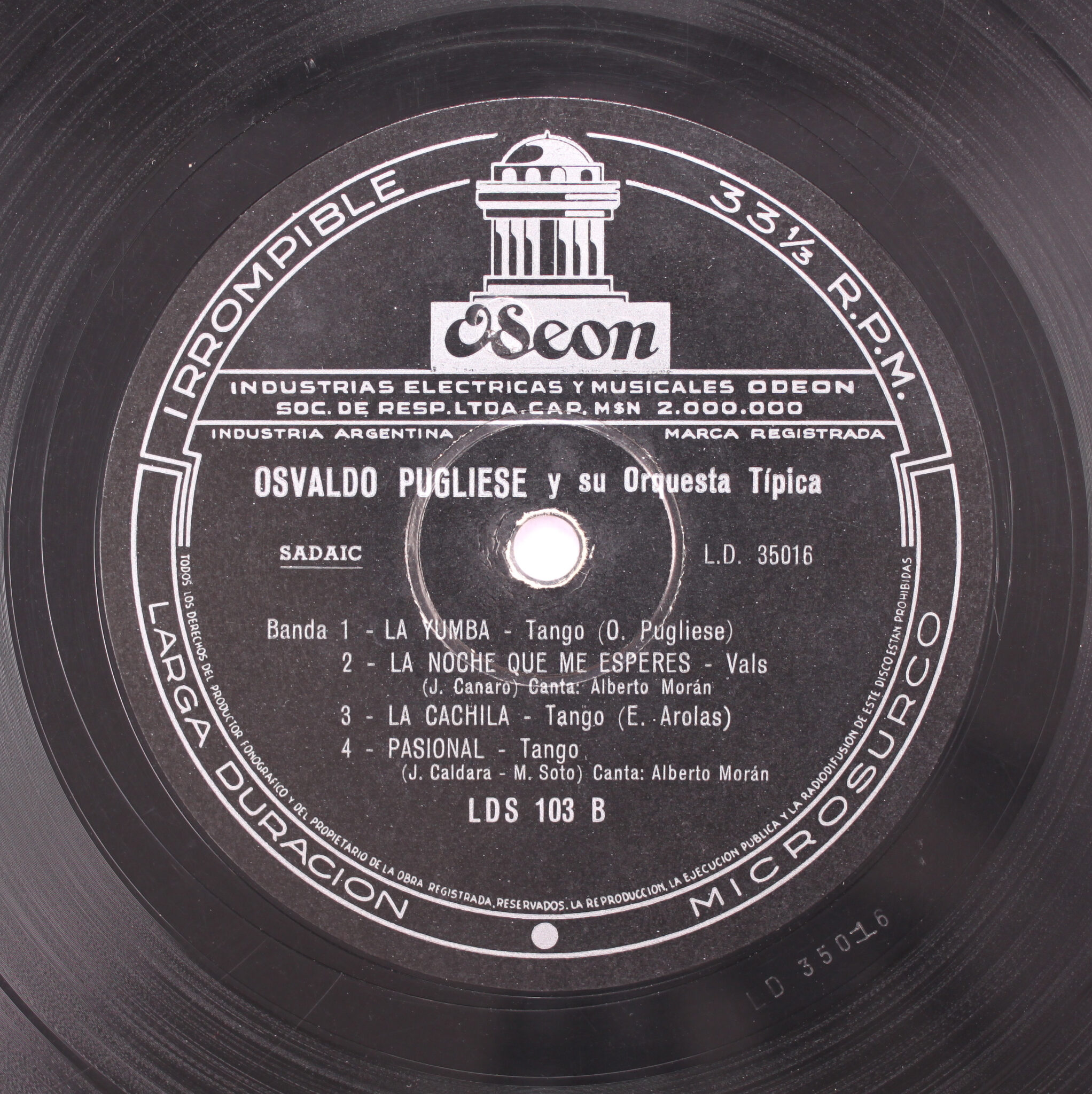 Osvaldo Pugliese y su Orquesta Típica – LDS-103 – TTT3 – Tango Time Travel