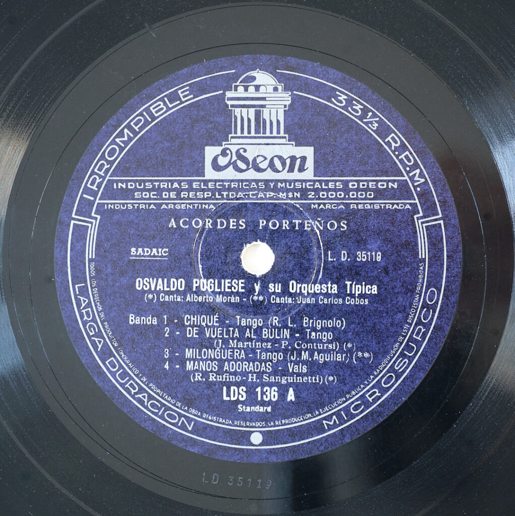 Osvaldo Pugliese y su Orquesta Típica – Acordes porteños – LDS 136 – TTT3.2 – Tango Time Travel